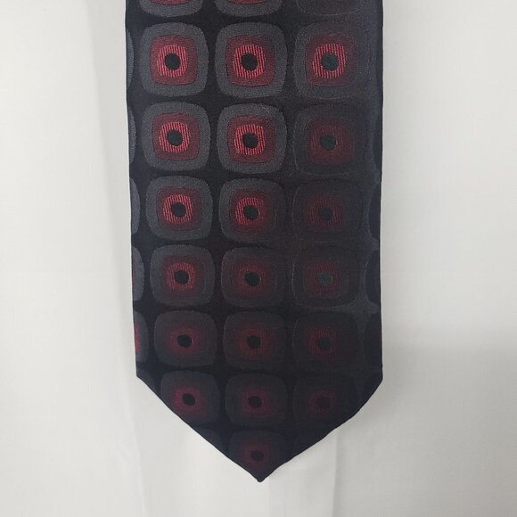 Murano | Accessories | Vtg Murano Black Red Gray Silk Block Tie | Poshmark